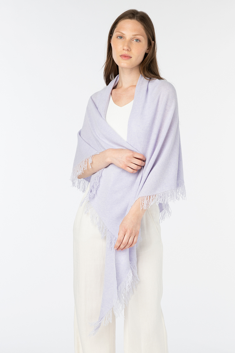 Triangle Fringe Wrap - Kinross Cashmere