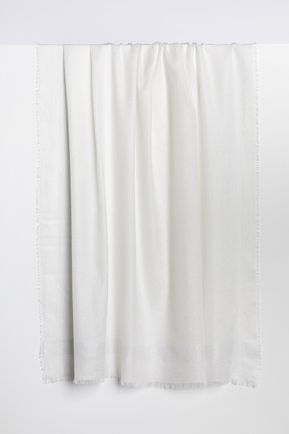 Shimmer Shawl - Ivory - Kinross Cashmere