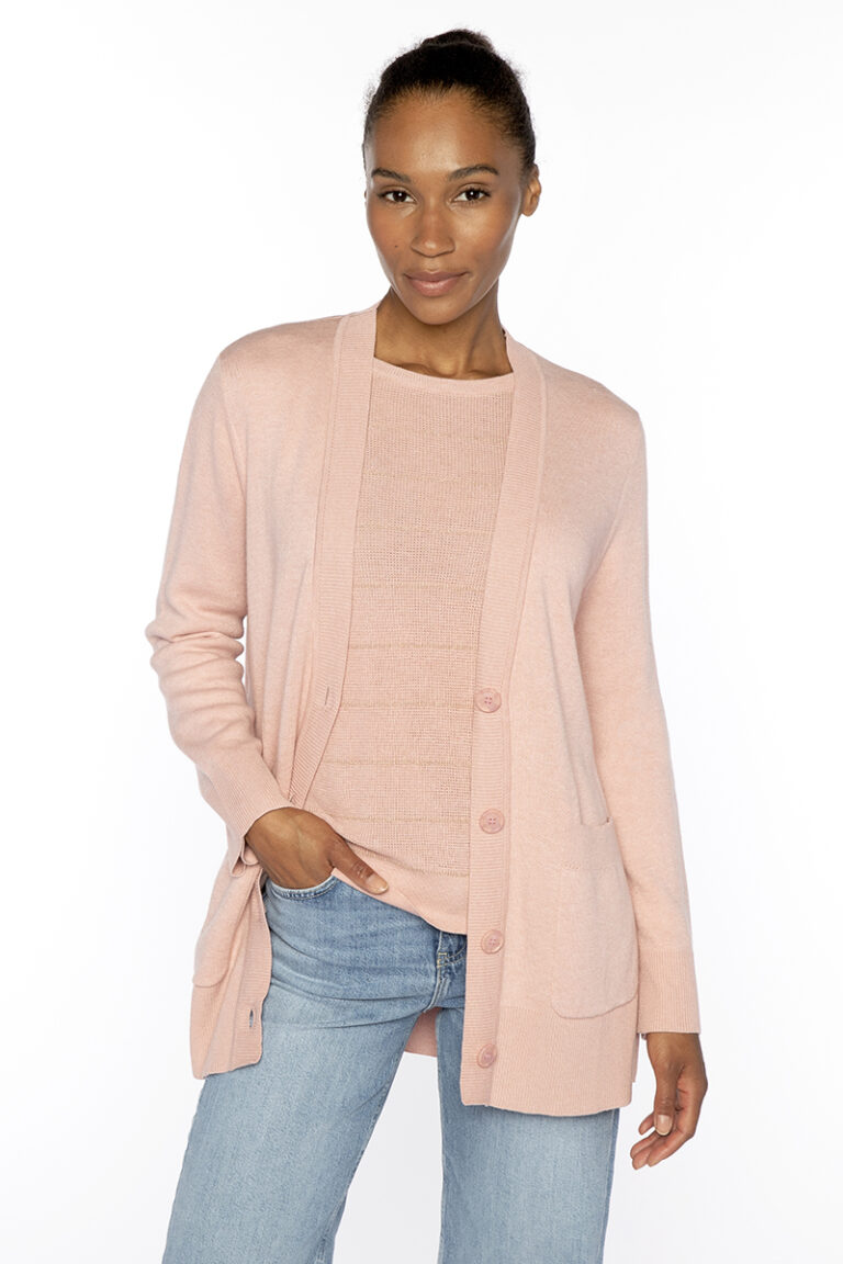 Doubleknit Easy Vee Cardigan - Kinross Cashmere