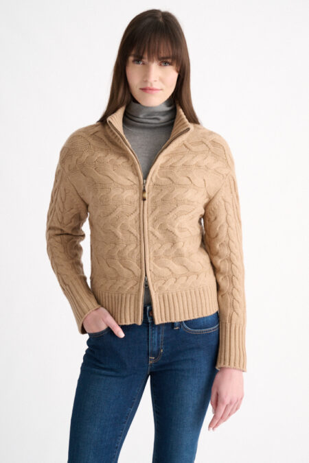 Luxe Horizontal Cable Cardigan - Kinross Cashmere